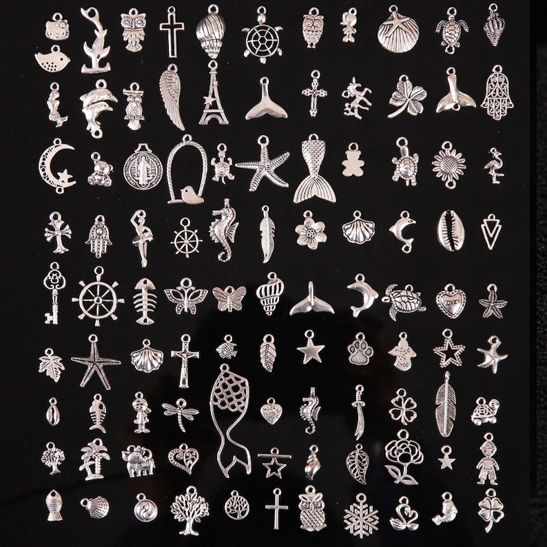 100pcs Mix Different Vintage Pendant Charms Accessories Diy - Etsy