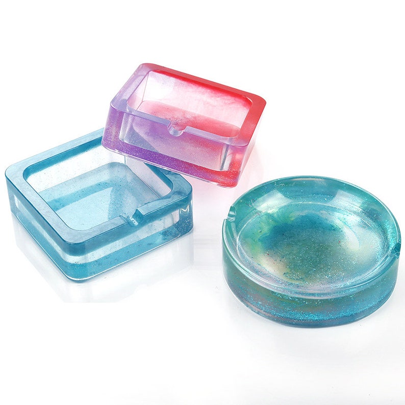 Silicone Ashtray Mold Square / Round Ashtray Silicone - Etsy