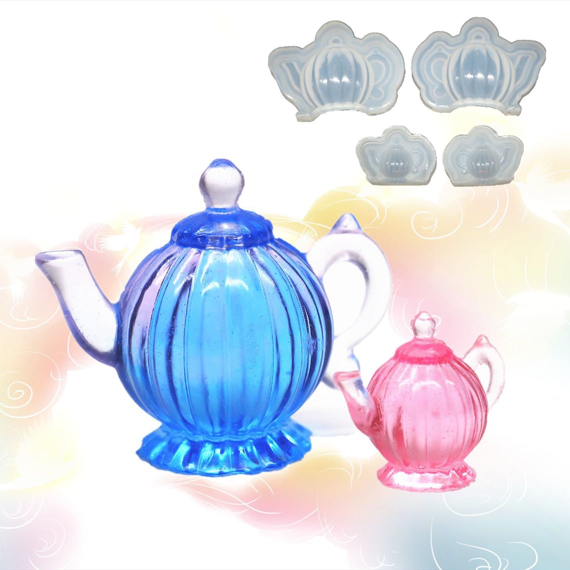 Creative 3D Teapot Silicone Resin Mold - Tea Kettle Mold, Flexible Mold ...
