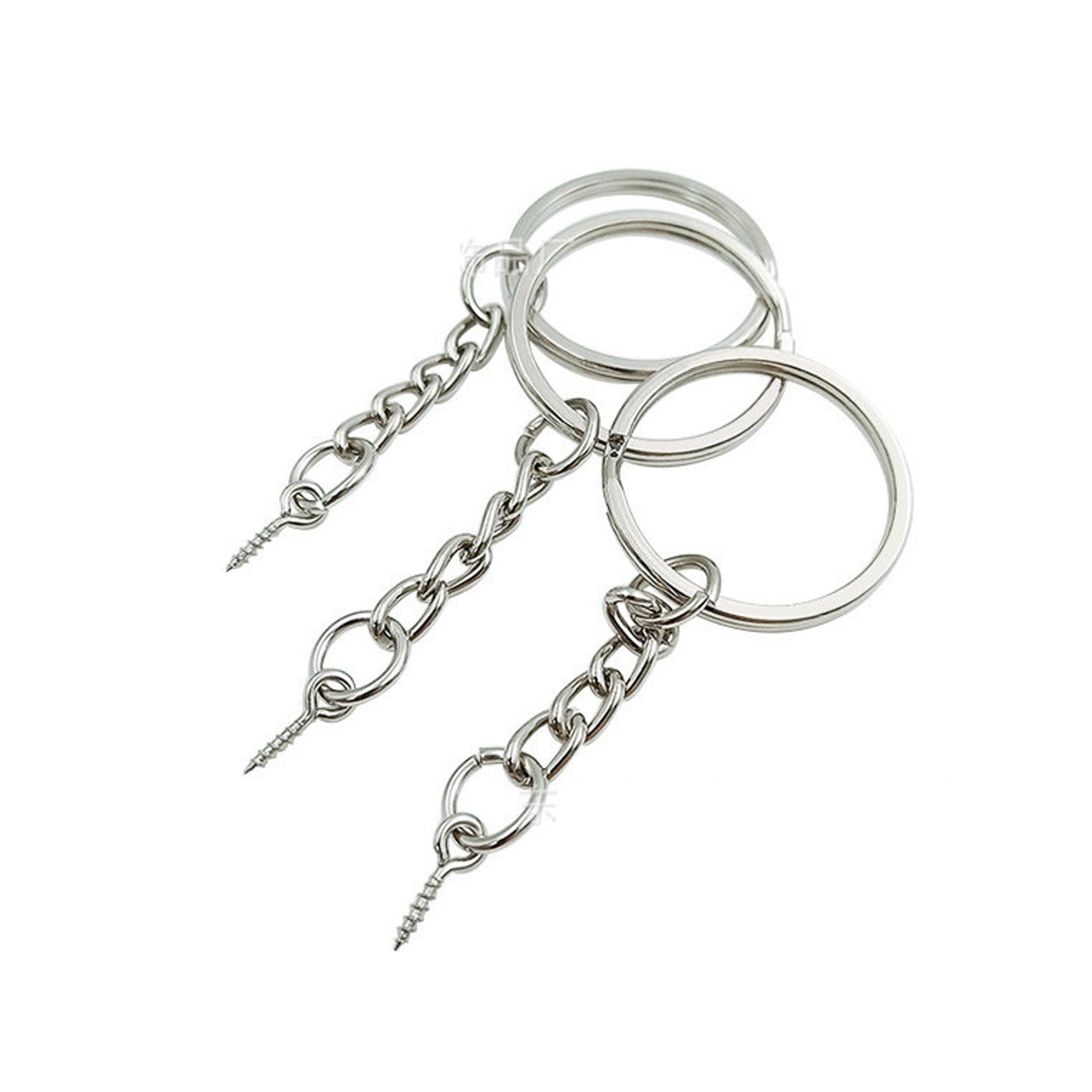 10/20/50 Sets Metal Split Keychain Ring Set - Key Chains With Open Jump ...