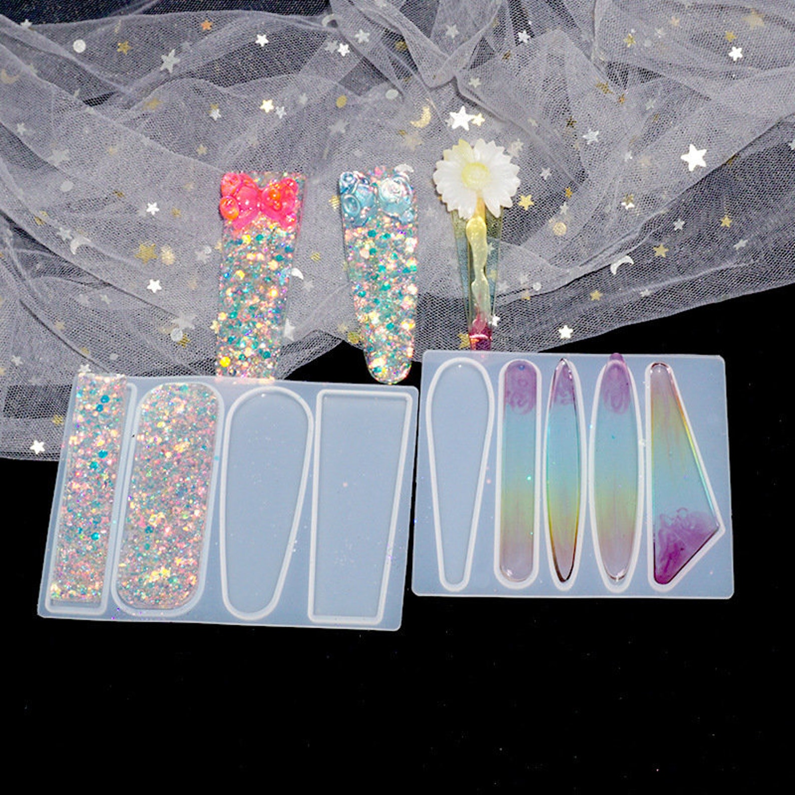 3 Patterns Creative Silicone Resin Hairpin Bobby Pins Mold, Hairgrip ...