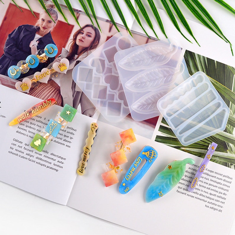 Different Design Hair Clips Silicone Resin Hairpin Bobby Pins Mold ...