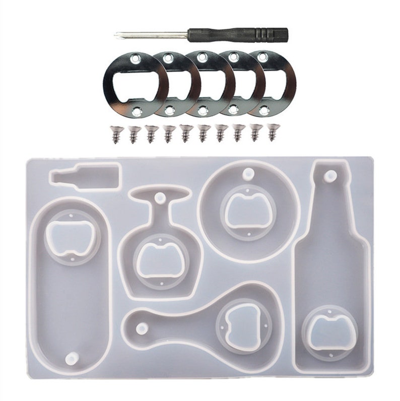 1 Set Diy Resin Epoxy Beer Spanner Mold Bottle Opener Mould- Resin ...