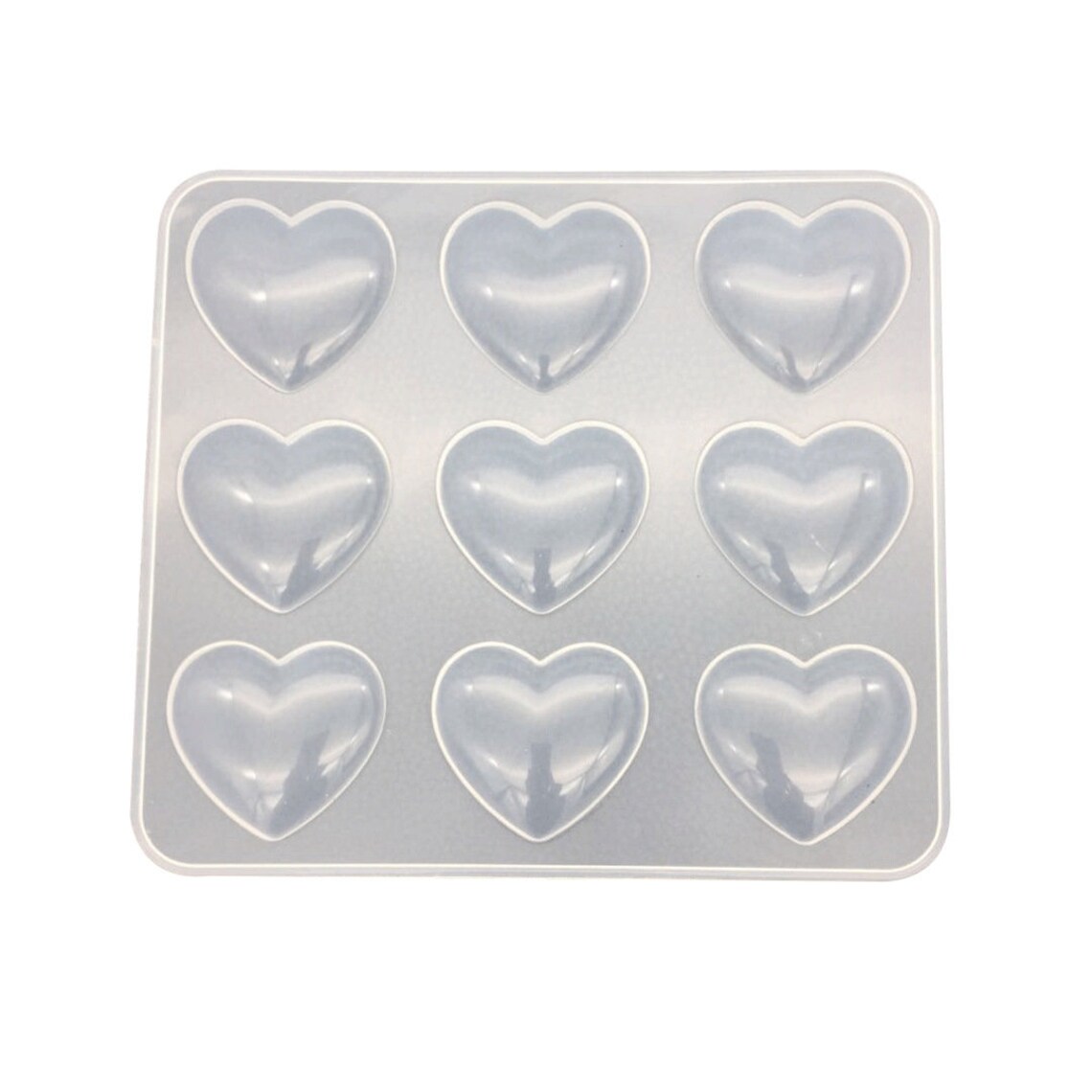 9-cavity Silicone Heart Mold DIY Resin Heart Mould-crystal - Etsy