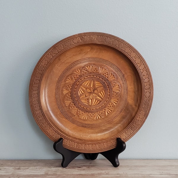 Wood Carved Plate - Etsy