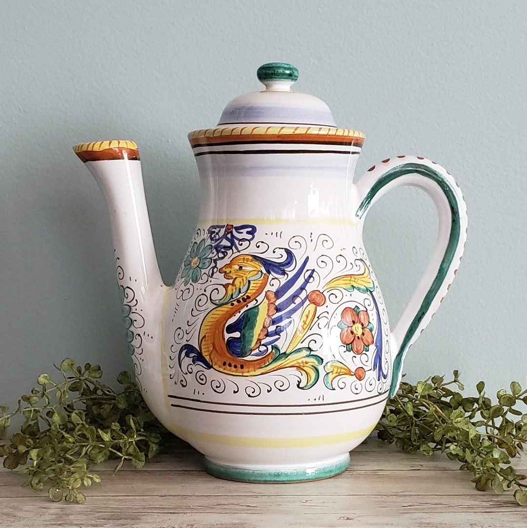 Rare Italian Ceramica Hand-painted Deruta Raffaellesco Teapot - Etsy