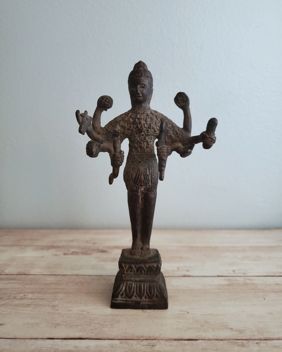 Cast Bronze Standing Multi Armed Buddha Statue Figure - Etsy