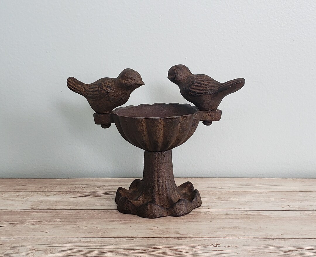 Cast Iron Birds Sitting on a Fountain Small Home Decor Figure - Etsy