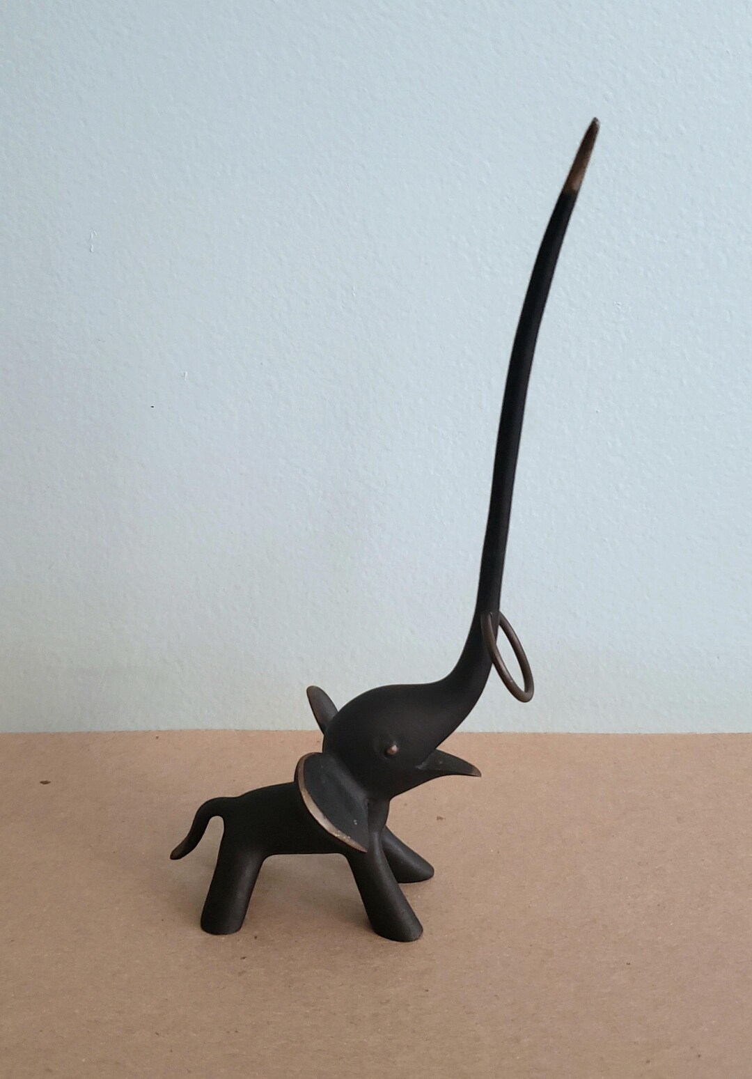 Mid Century Walter Bosse and Herta Baller Brass Long Trunk Elephant ...