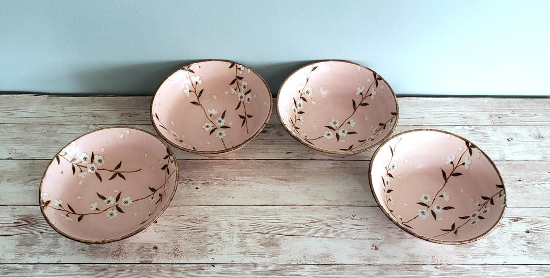 Kafuh Japan 4 Piece Set Stoneware Pink Cherry Blossom Bowls - Etsy