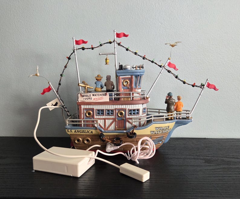 Lemax Whale Watching Boat Signature Collection LIGHTS UP Collectible ...