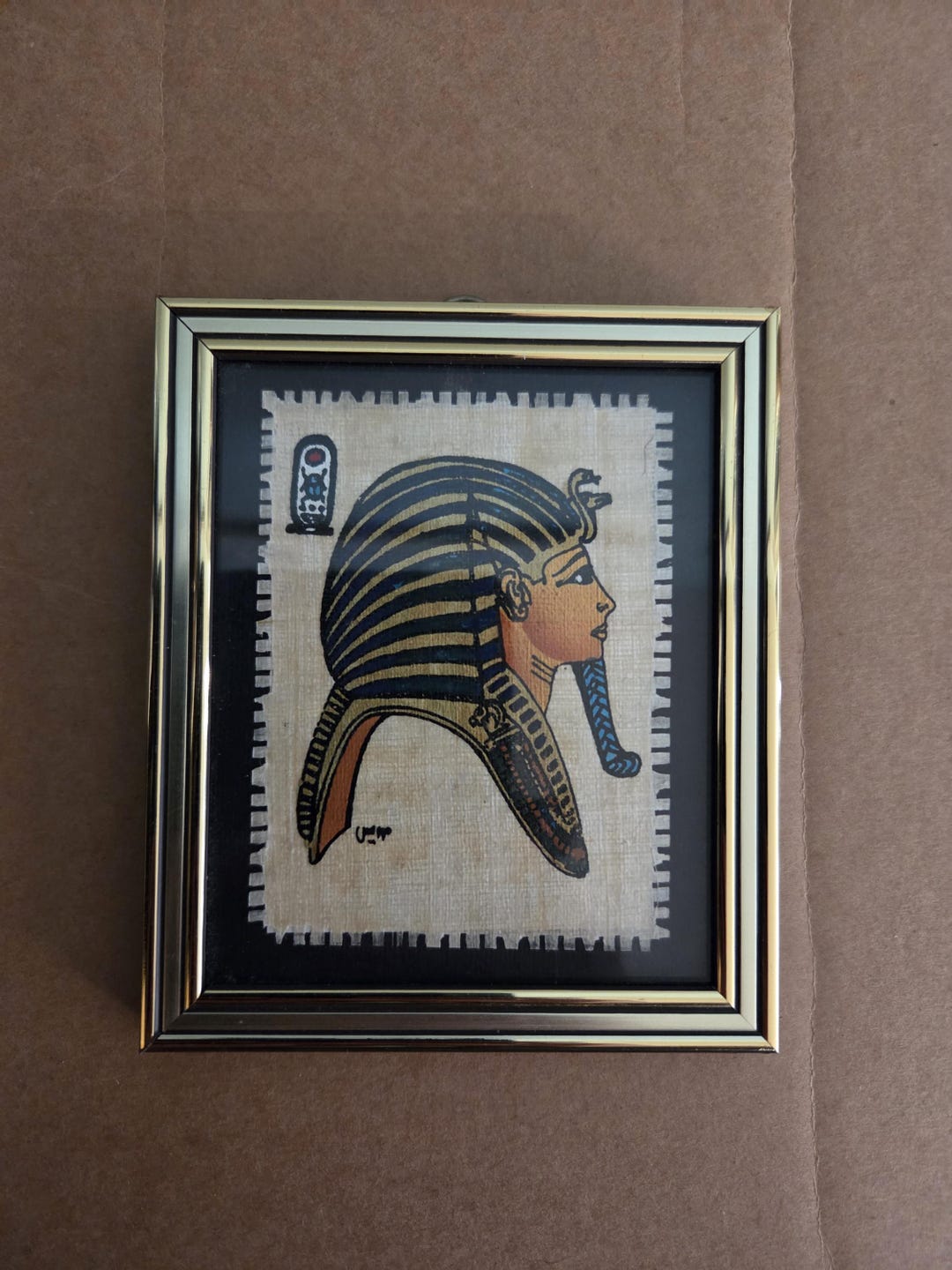 Egyptian Papyrus Hand Painted Signed King Tutankhamun Tut Art - Etsy