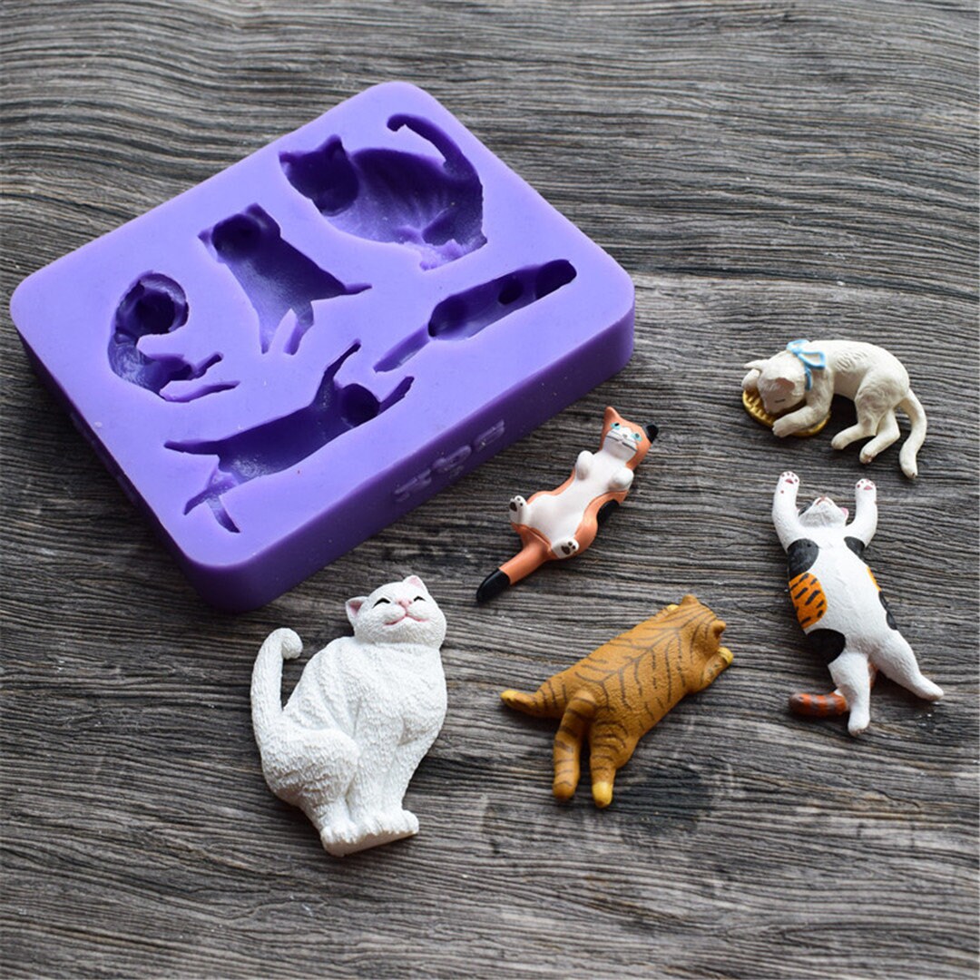 Dog Chocolate Silicone Moldscat Fondant Moulds 6-cavity Dogs - Etsy