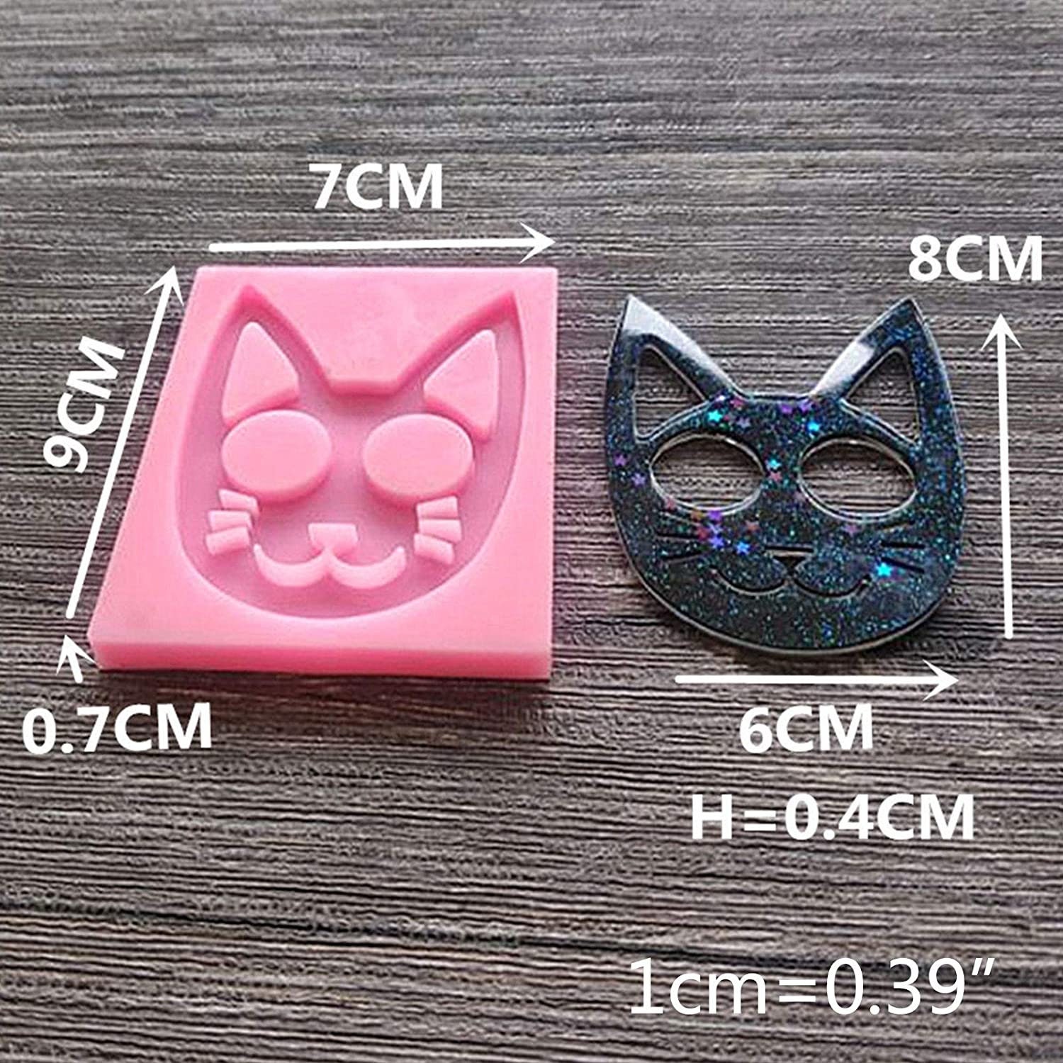 3pcs Self-defense Cat Keychain Pendants Silicone Mould, Crystal Epoxy ...