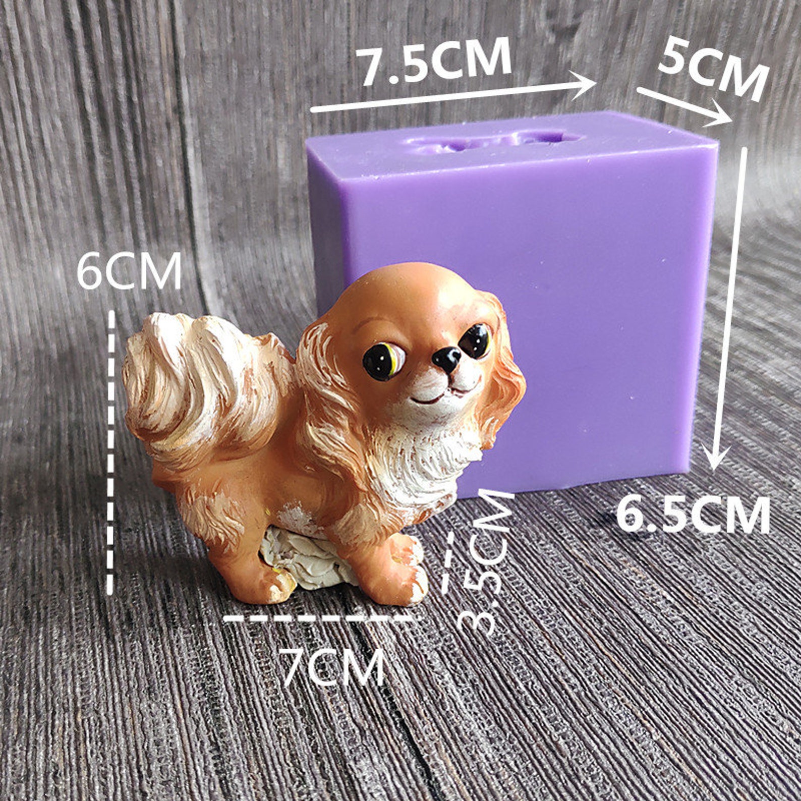 3D Dog Silicone Mold Pug French Dog Chocolate Cake Baking Pomeranian ...