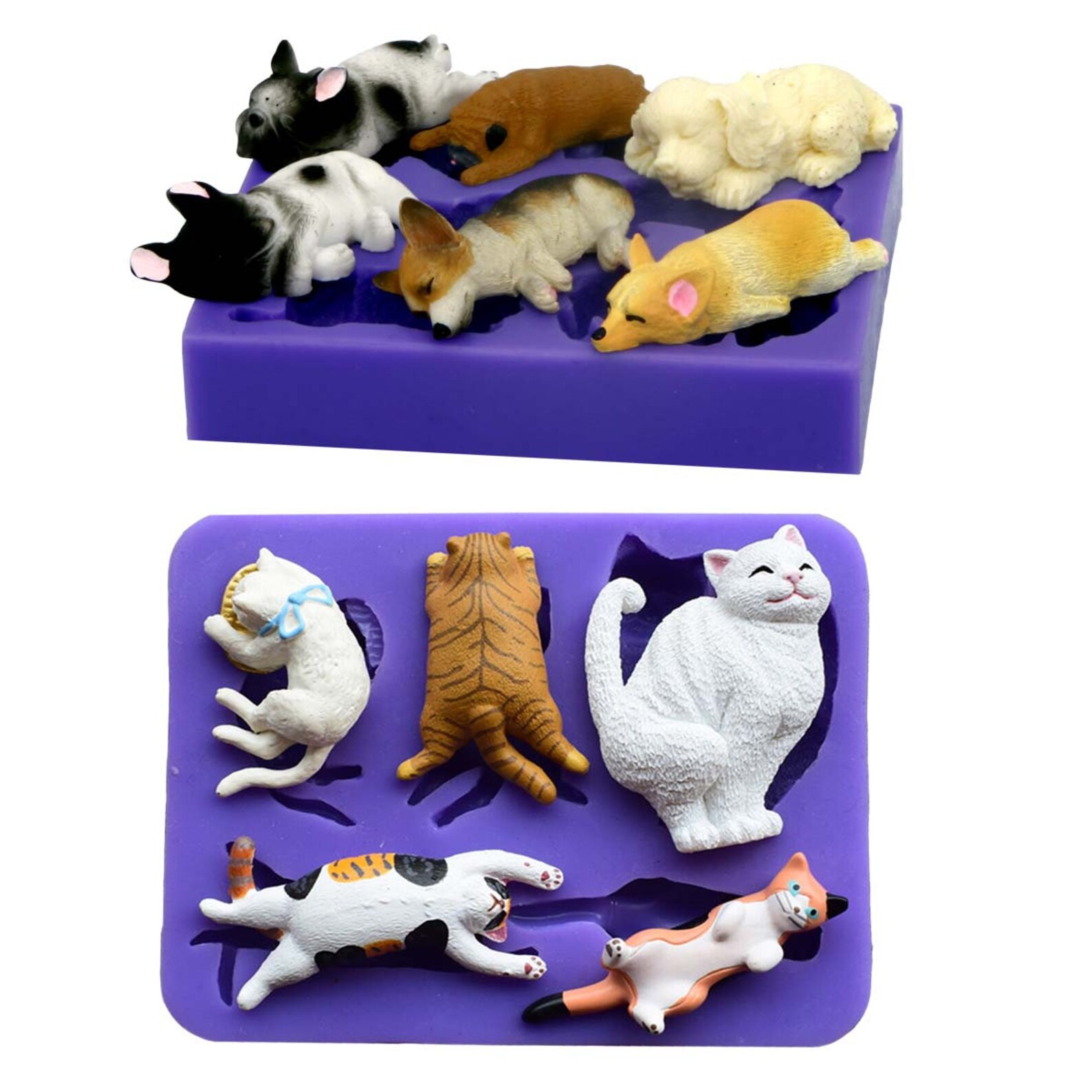 Dog Chocolate Silicone Moldscat Fondant Moulds 6-cavity Dogs - Etsy