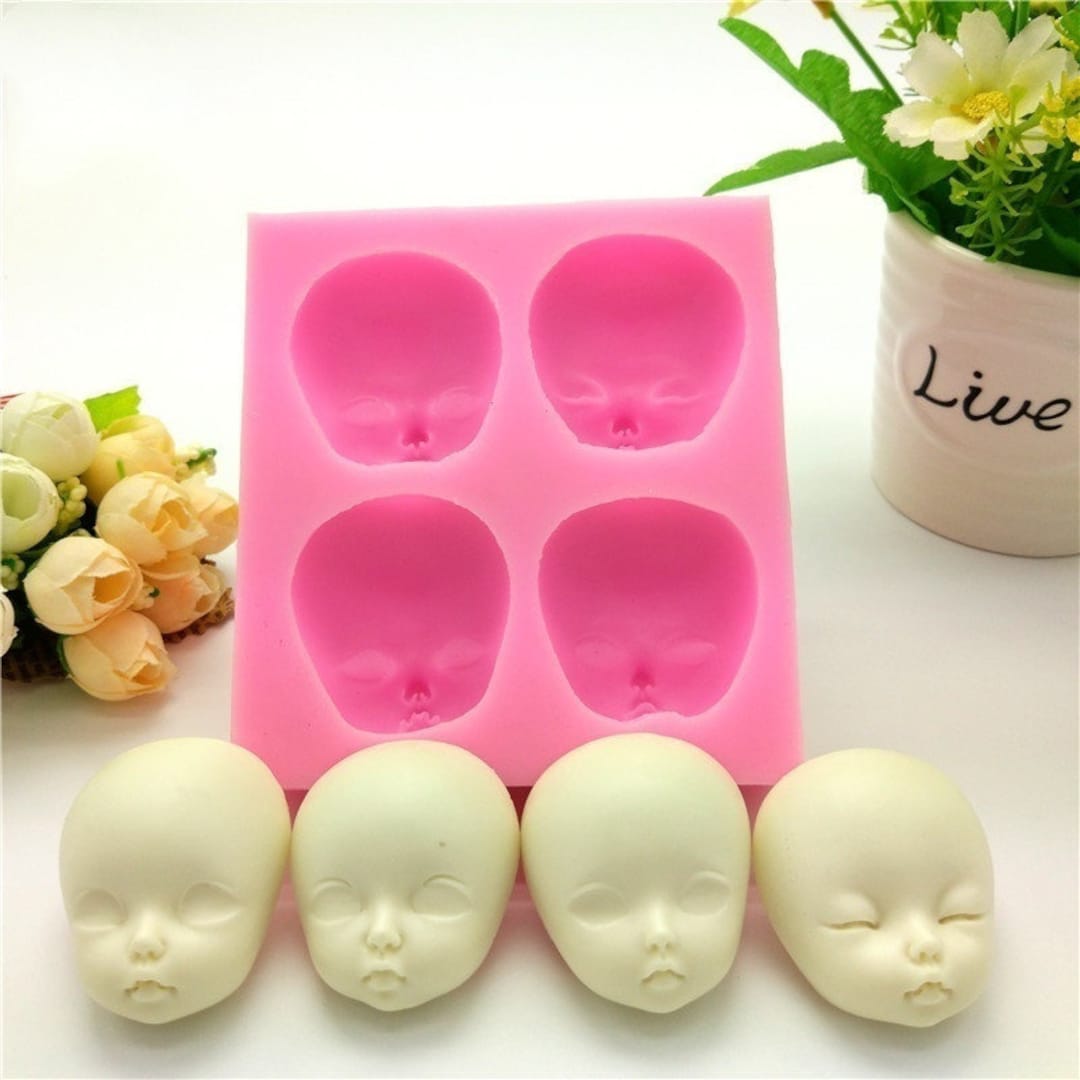 4 Baby Face Expression Shape Modeling Silicone Chocolate Candy 3D ...