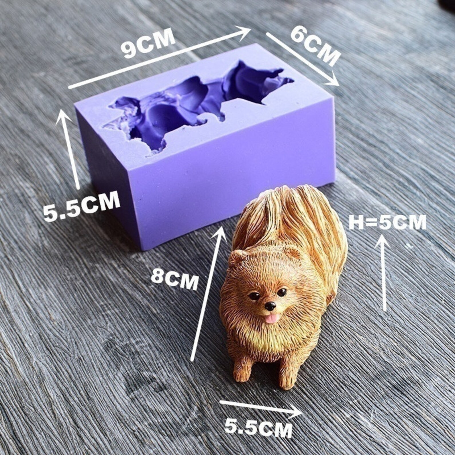 3D Dog Silicone Mold Pug French Dog Chocolate Cake Baking Pomeranian ...