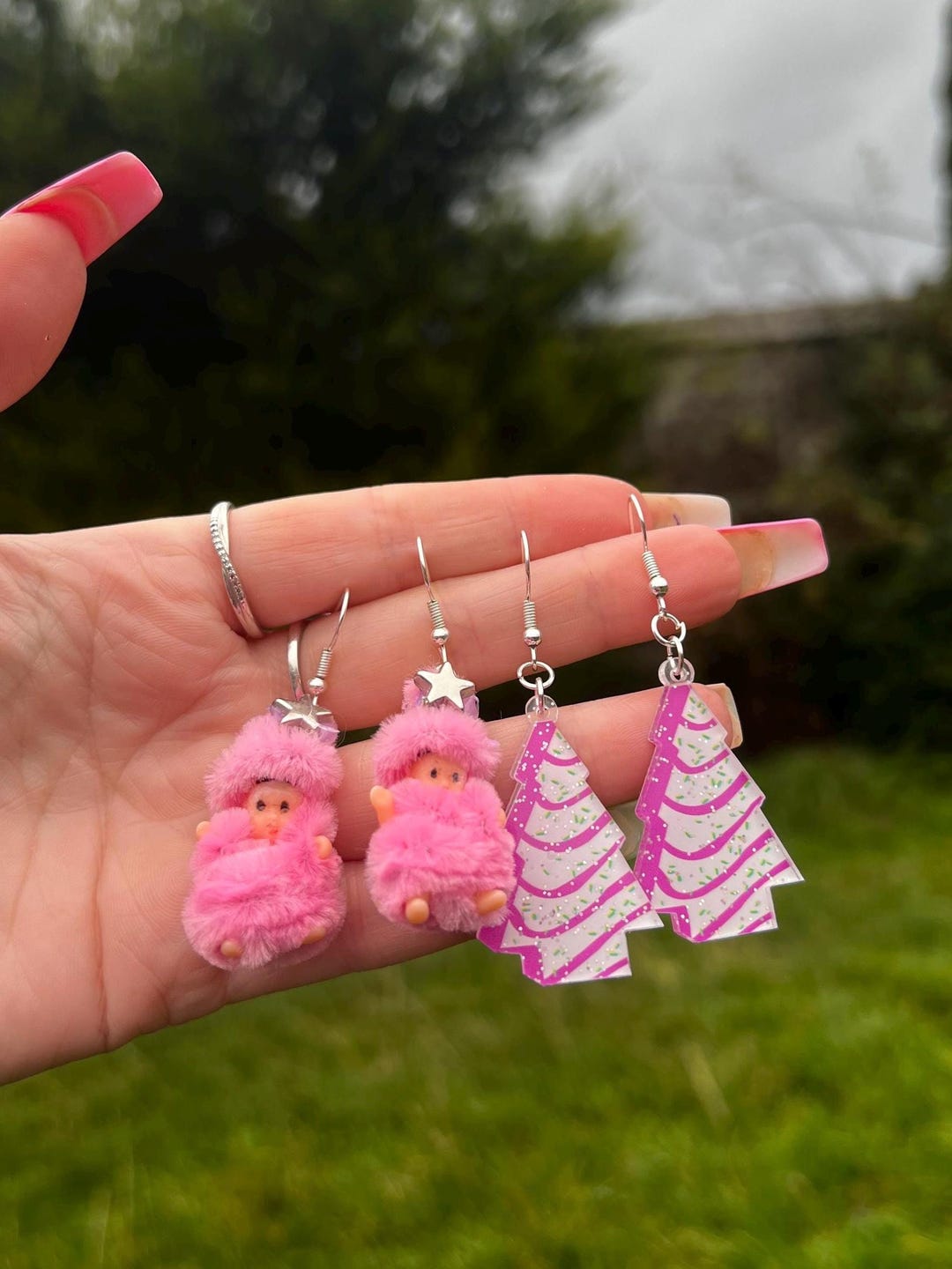 Baby Pink Xmas Trees and Pink Trees Silver Tree Christmas Y2K Funky ...