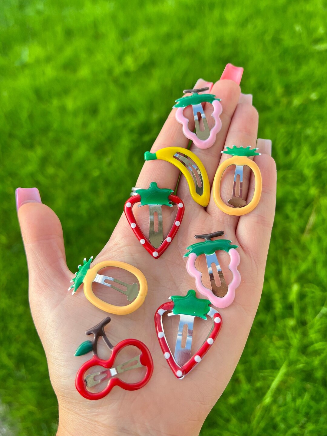 Fruit RANDOM 12 Set Pack Cute 12 Pcs Hair 80s Style Weird Wacky Funky ...