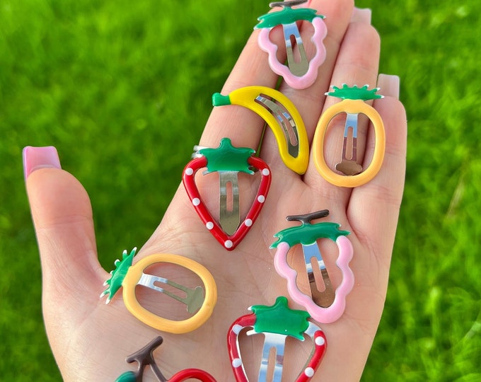 Fruit RANDOM 6 Set Pack Cute 6 Pcs Hair 80s Style Weird Wacky Funky ...