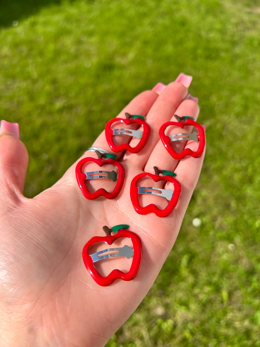 Apples and Bananas Set of 12 Glitter and Pastel Cute 6 Pcs Hair 80s ...