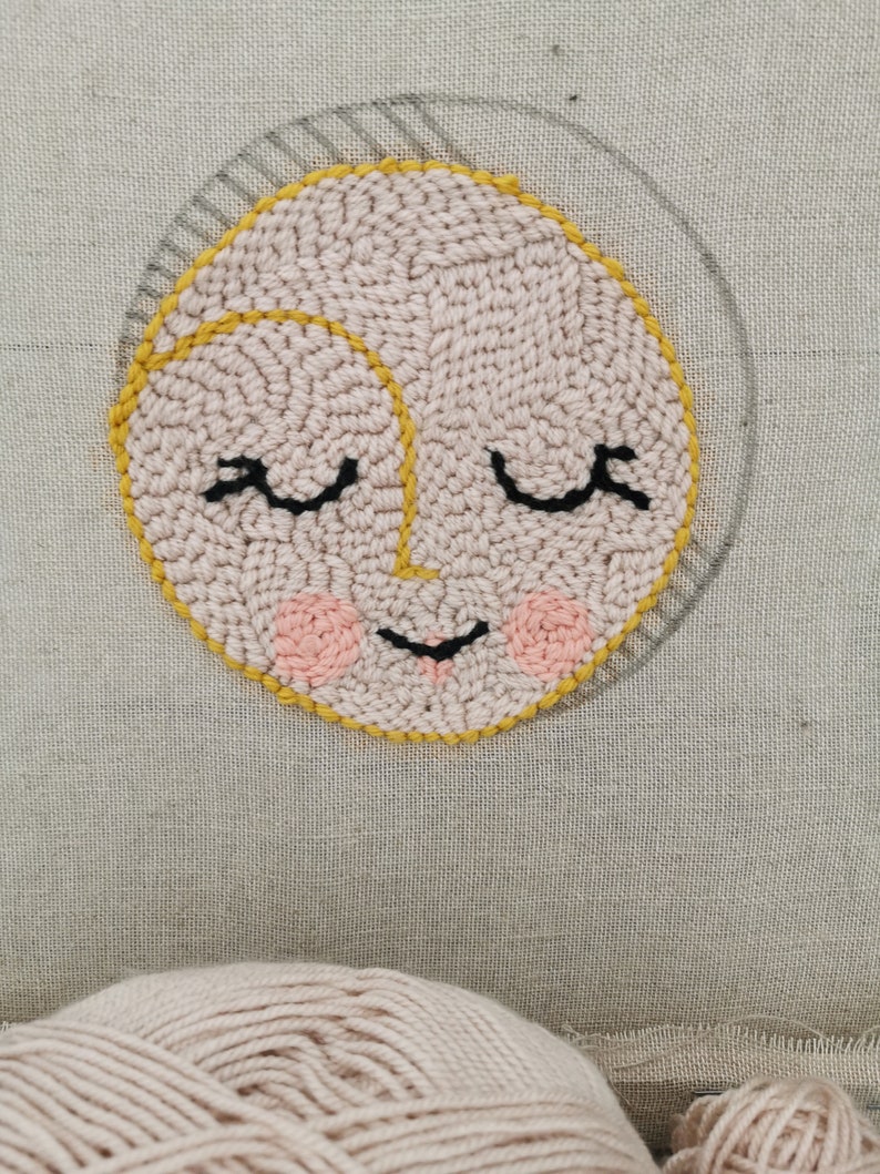 DIGITAL PATTERN Moon Punch Needle Cushion Embroidery Pattern - Etsy UK