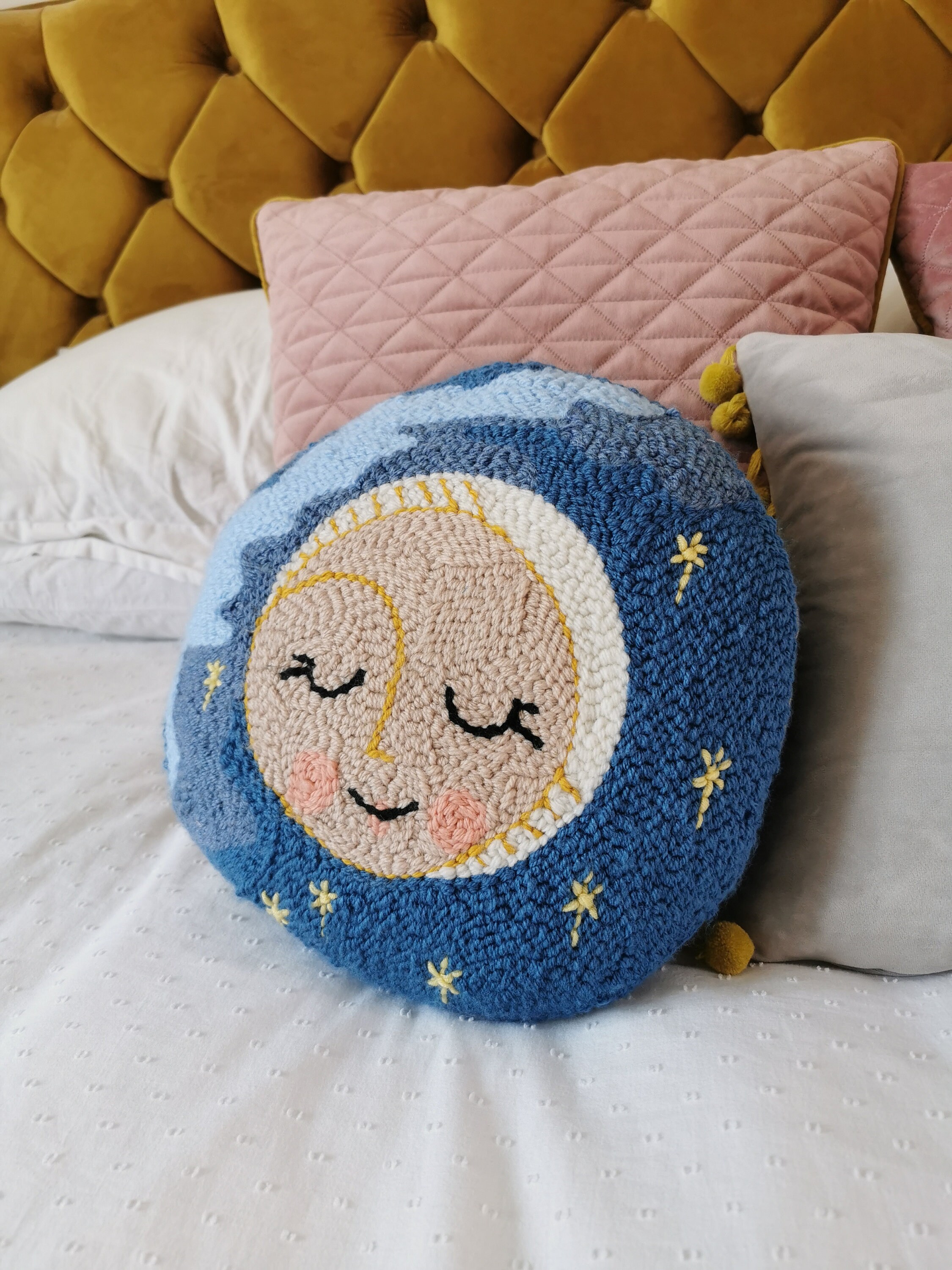 DIGITAL PATTERN Moon Punch Needle Cushion Embroidery Pattern - Etsy UK