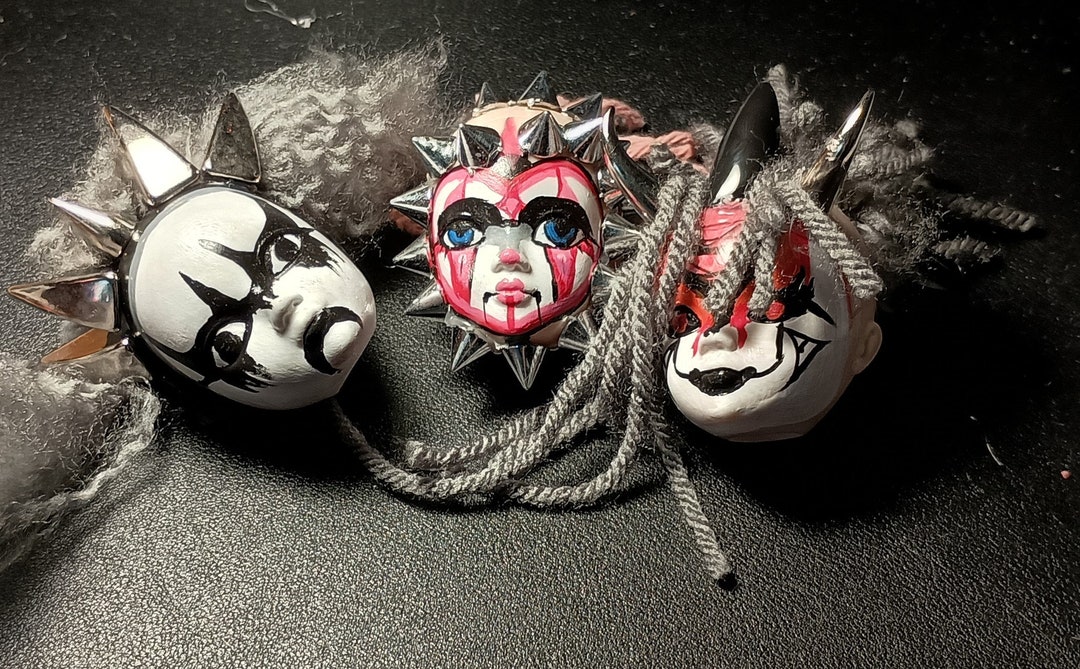 Black Metal Demonic Clown Doll Heads - Etsy