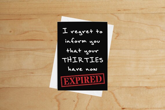 Funny 40th Birthday Card Rude Birthday Card I Regret to - Etsy