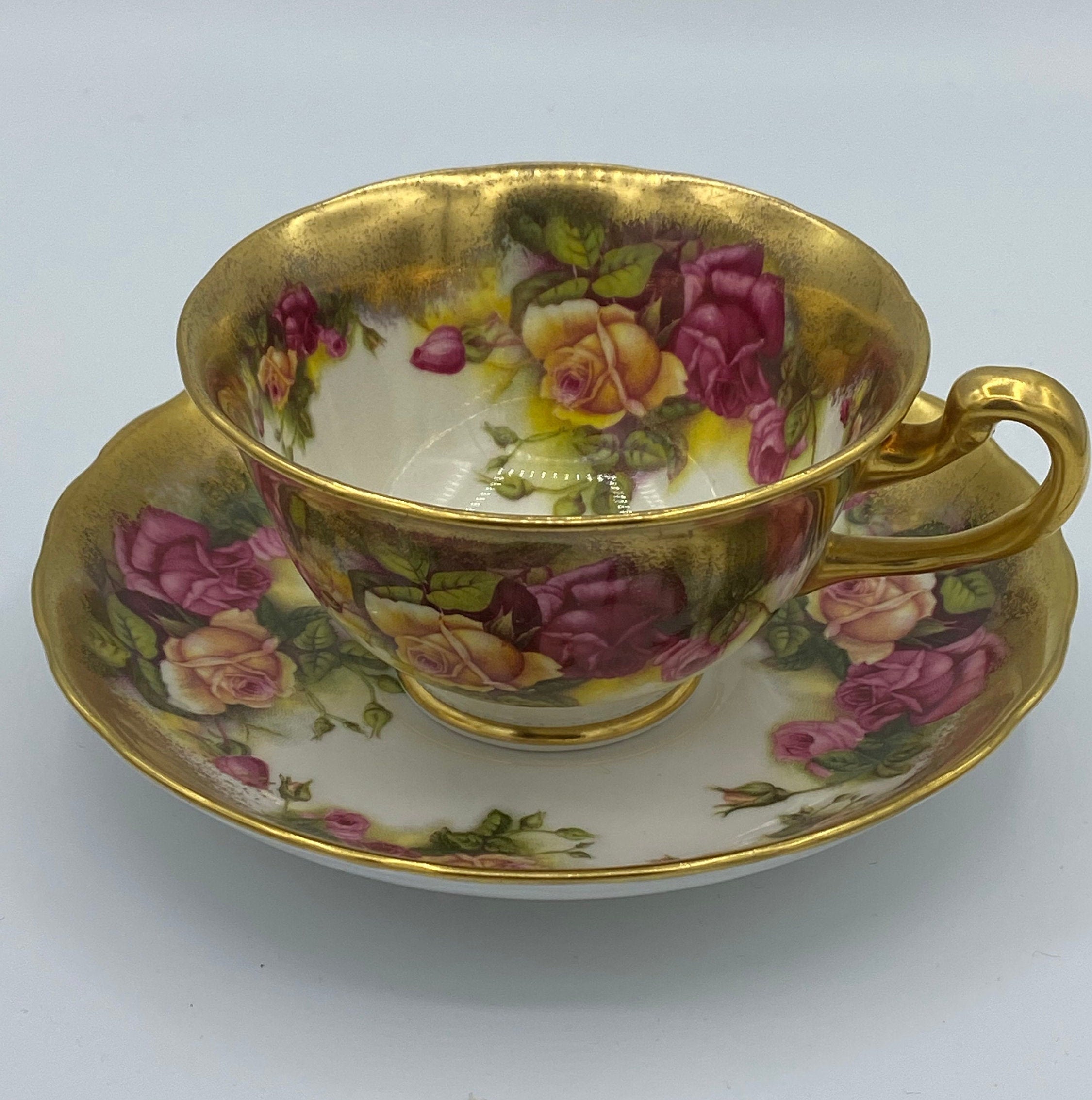 Royal Chelsea Cup and Saucer Golden Rose 3983A | Etsy