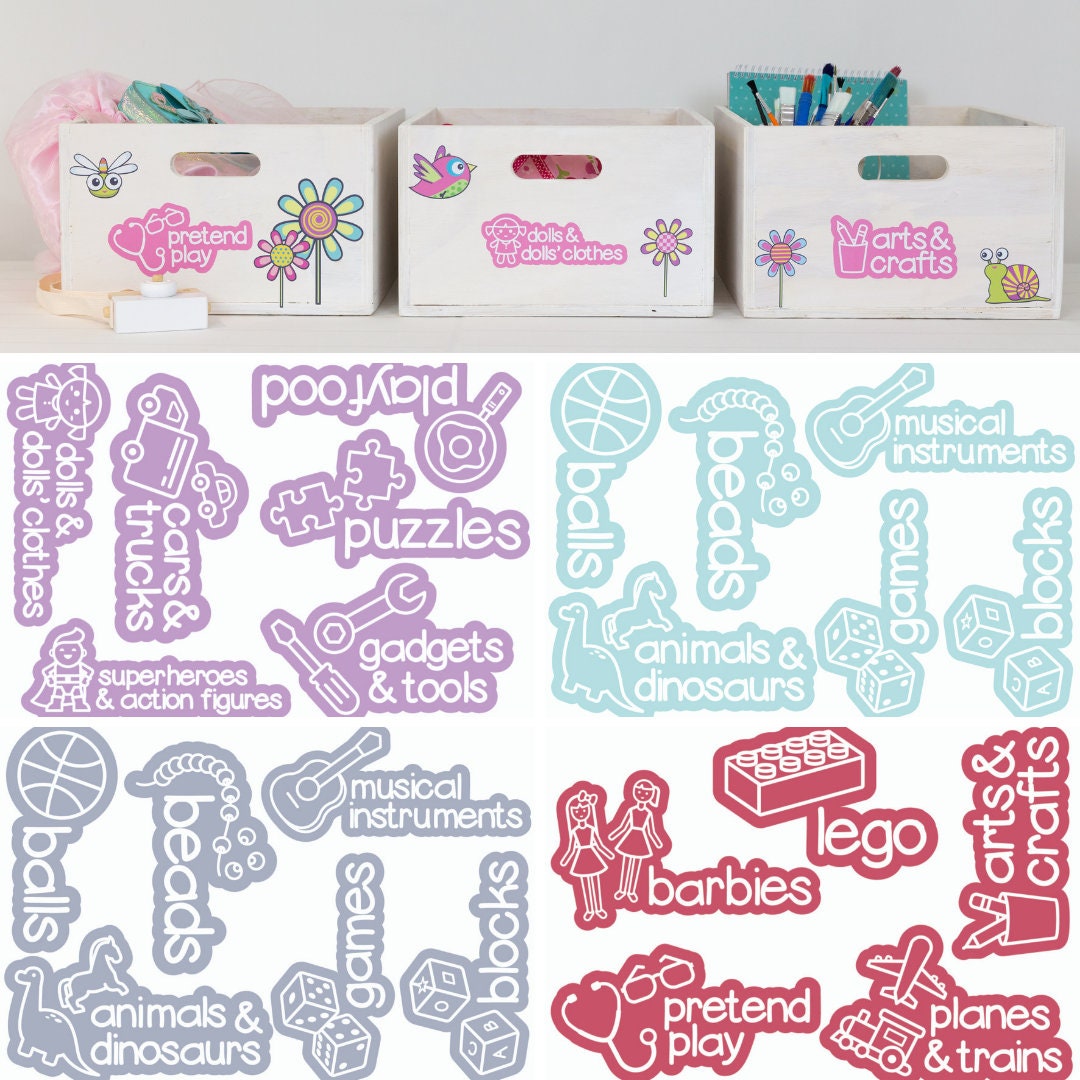 Picture Labels for Toy Boxes - Removable Fabric Labels - Toy Box Labels ...