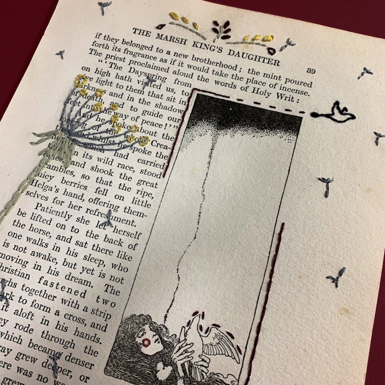 Embroidered Fairy Tale Book Page Embroidered Vintage - Etsy