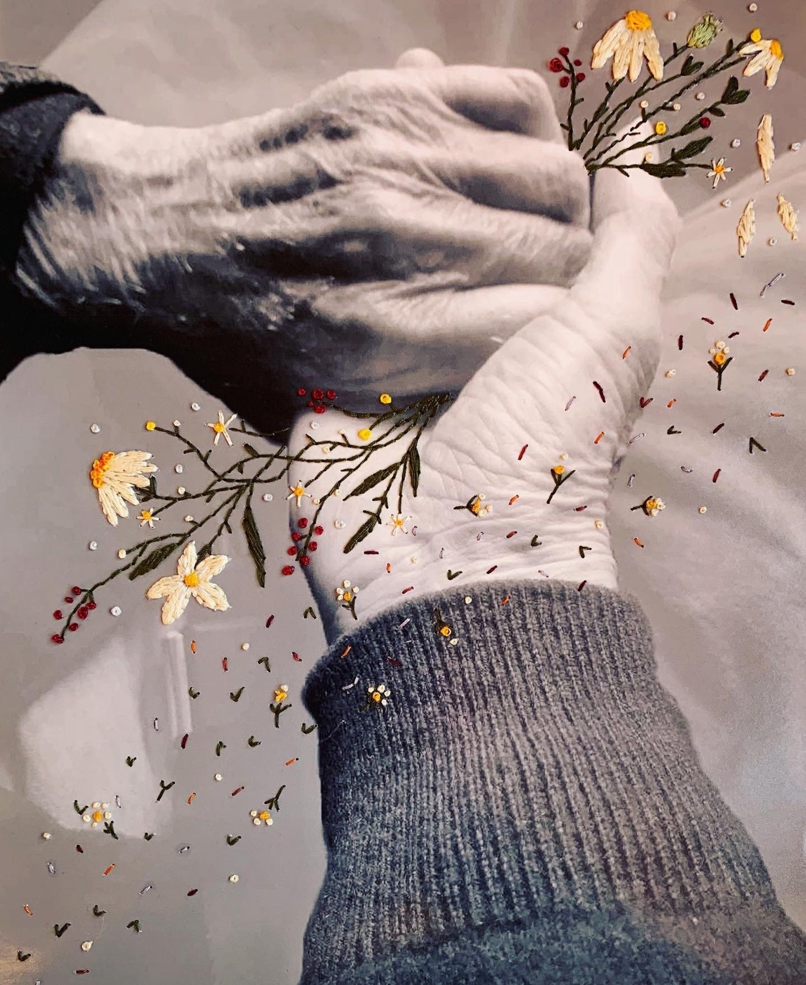 Personalised Embroidered Photo Custom Black and White Photo - Etsy