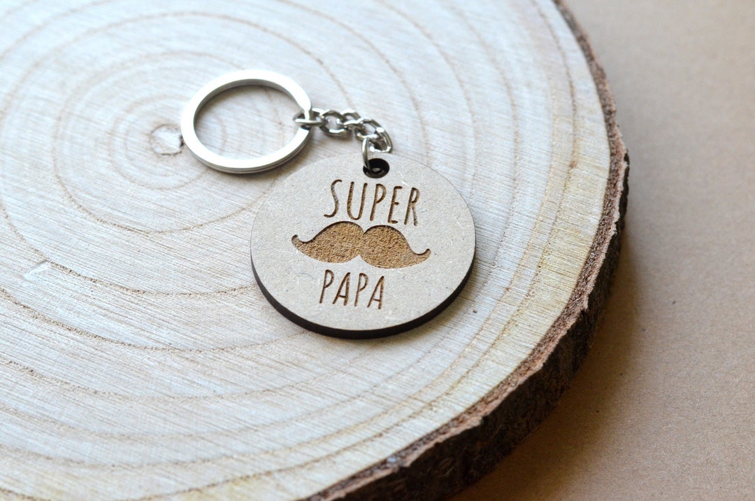 Wooden Super Dad Keychain. Father's Day Keychain. Happy Father's Day ...