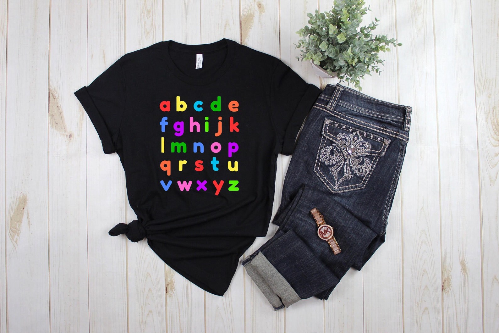 Alphabet Shirt Lowercase ABC Letter T-Shirt Teachers Kids | Etsy