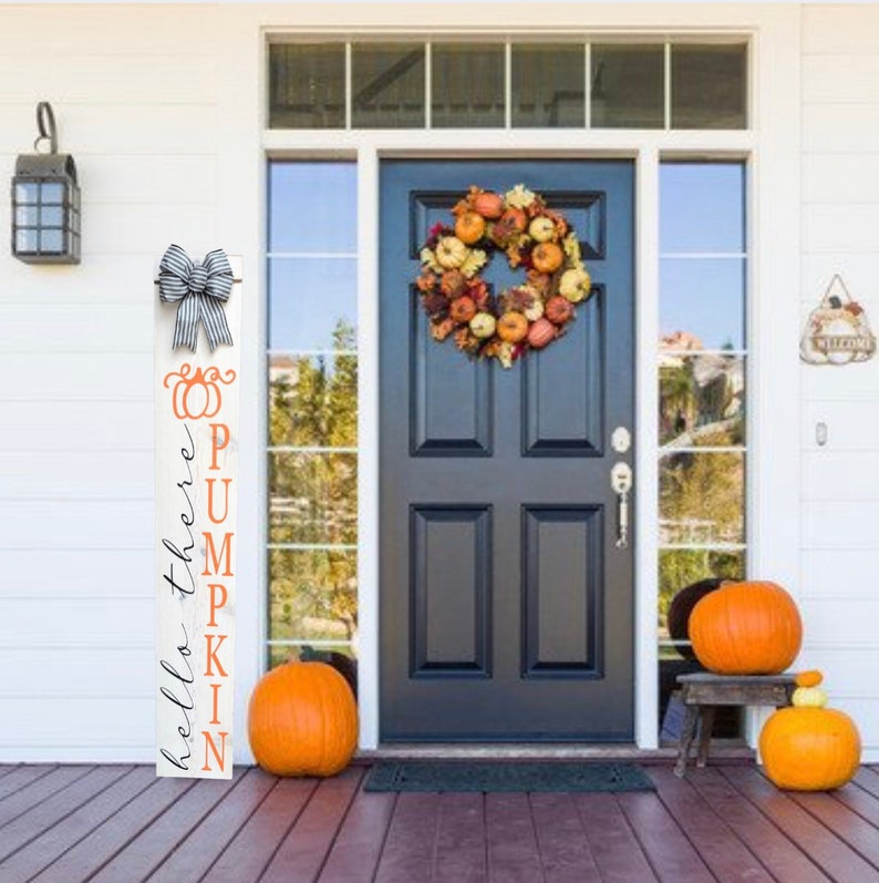 Fall Porch Sign, Welcome Sign for Front Porch, Hello Pumpkin Sign, Fall ...