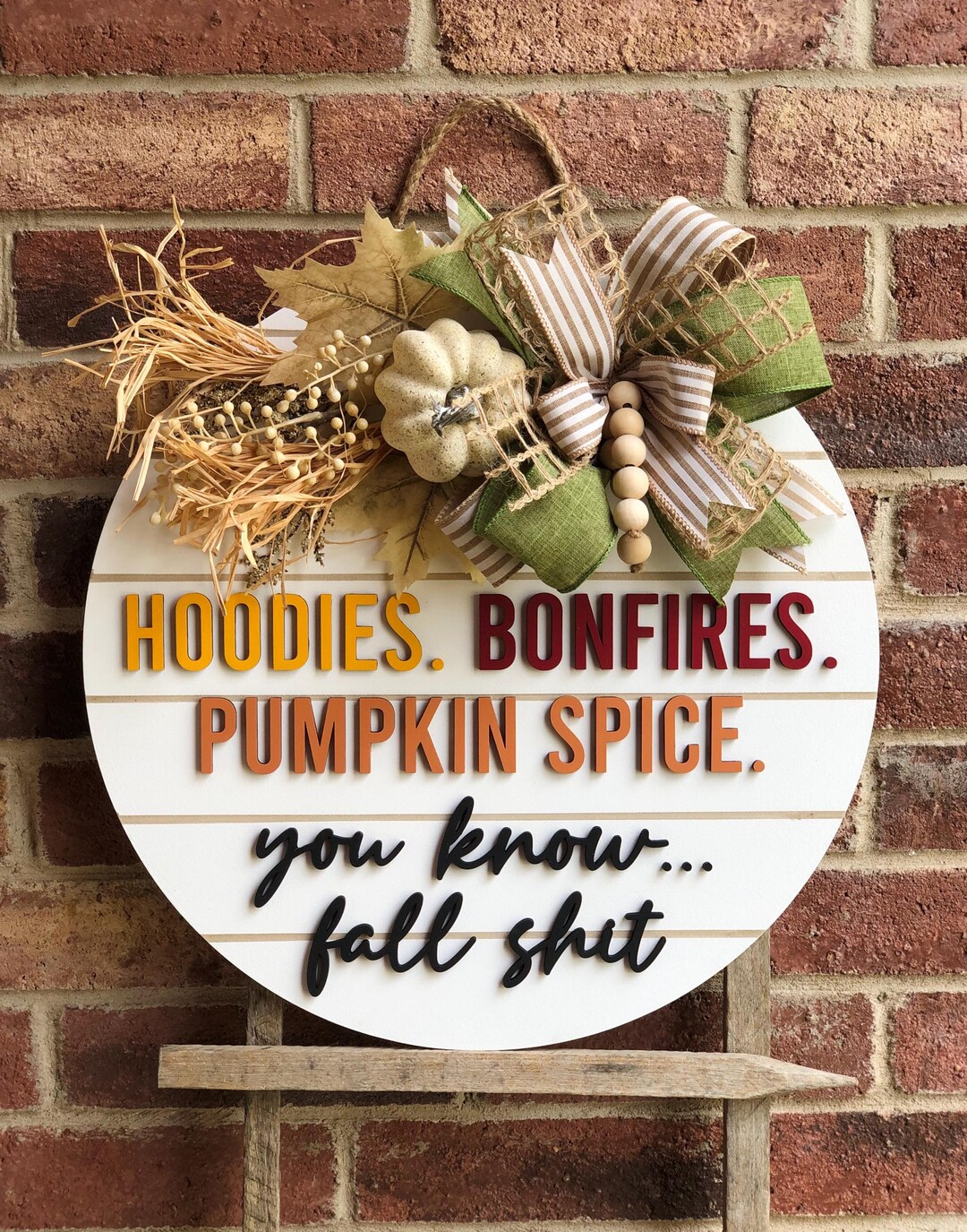 Fall Front Door Decor, Fall Shit Door Hanger, Funny Fall Wreath Porch ...