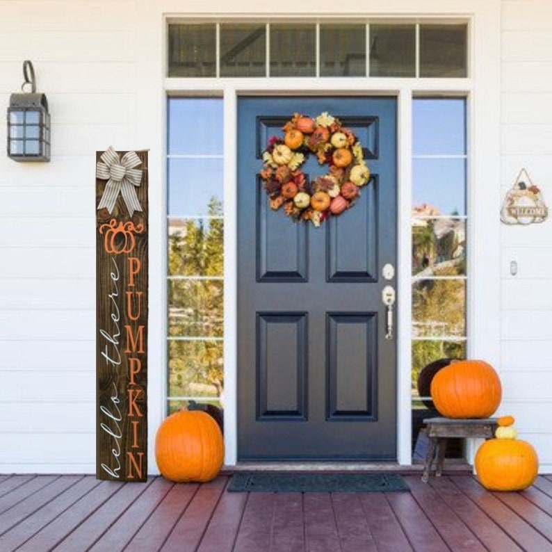 Fall Porch Sign, Welcome Sign for Front Porch, Hello Pumpkin Sign, Fall ...