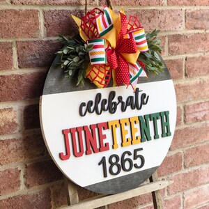 Front Door Decor, Juneteenth Wreath, Juneteenth Door Hanger Sign, Black ...