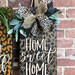 Front Door Decor, Leopard Print Door Hanger, Welcome Door Wreath, Front ...