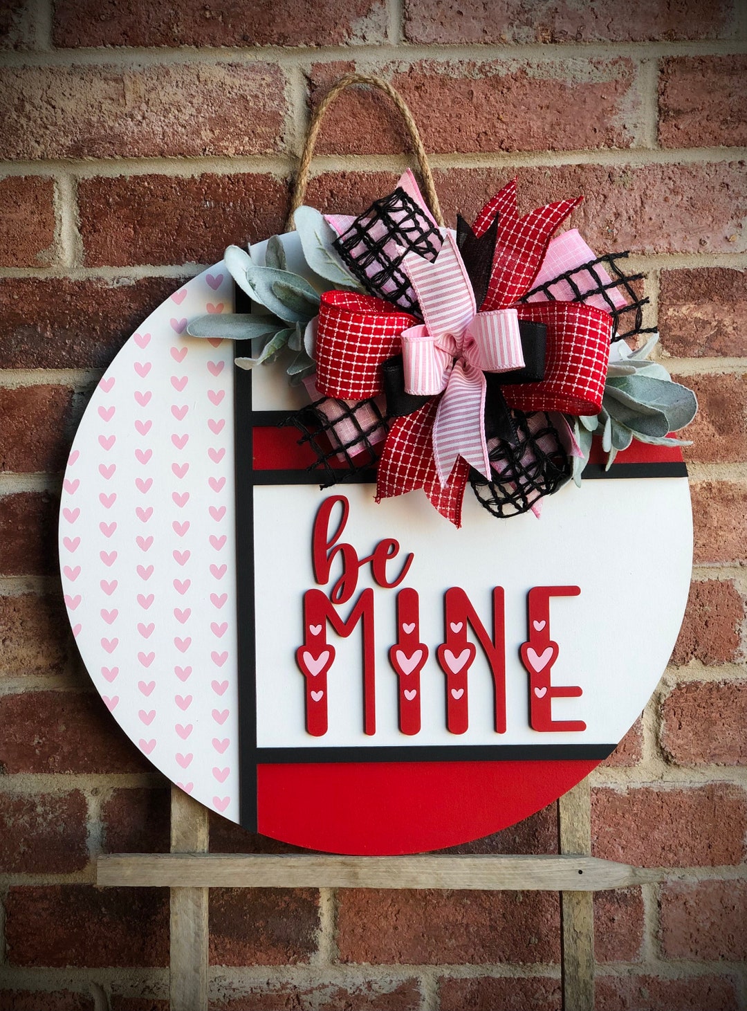 Be Mine Valentines Day Door Hanger Wreath, Valentines Decor, Valentines ...