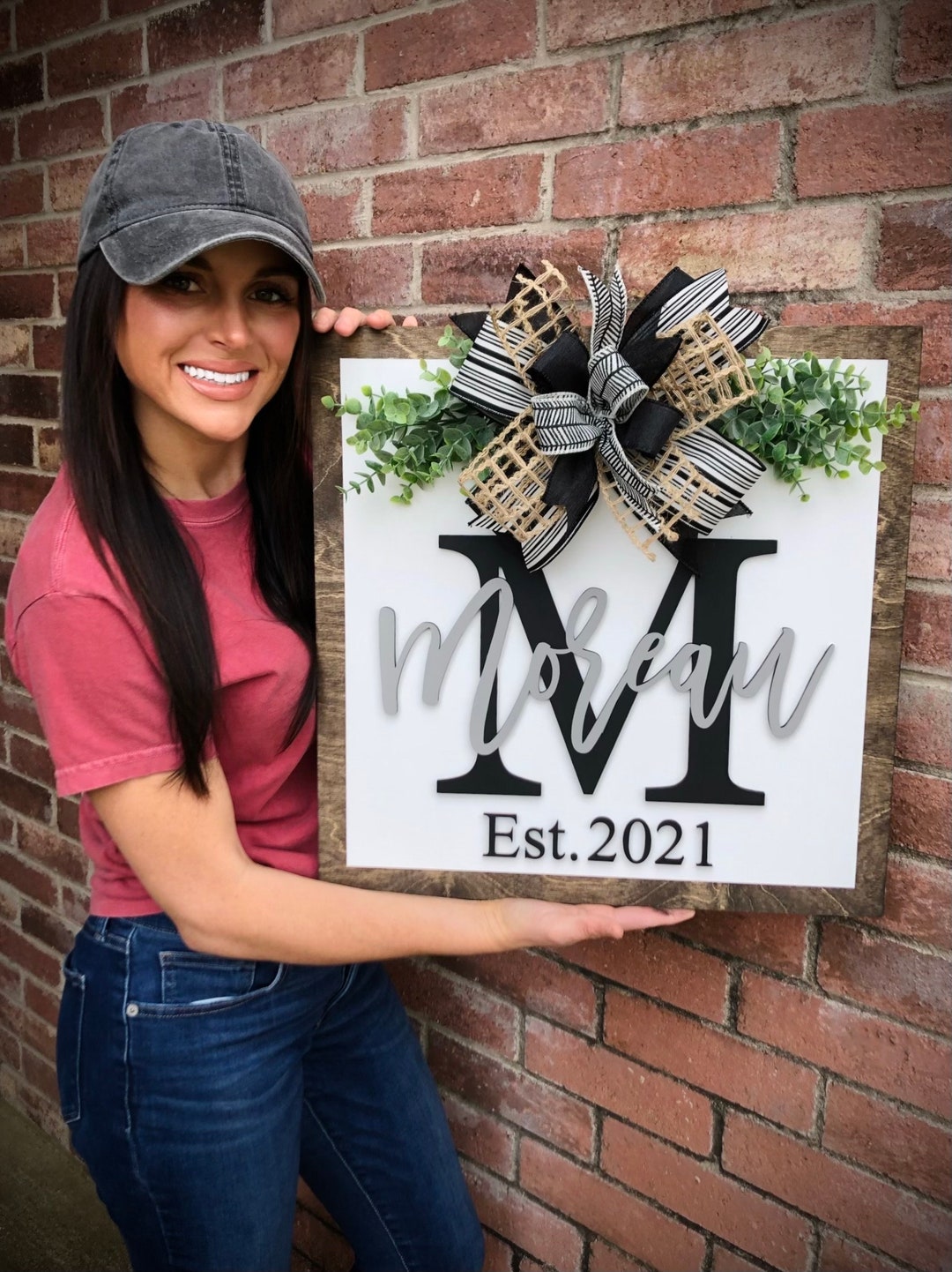 Personalized Family Name Sign Door Hanger, Front Door Decor, Last Name ...