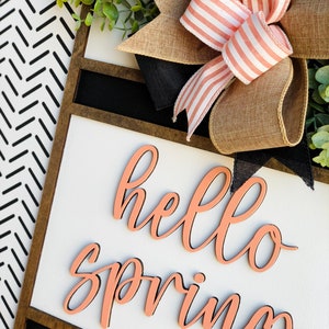 Spring Door Hanger, Front Door Decor, Hello Spring Sign, Spring Door ...