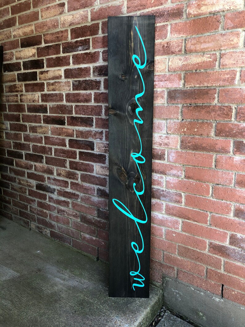 Welcome Porch Sign, Welcome Cursive Front Door Porch Sign, Porch Sign ...