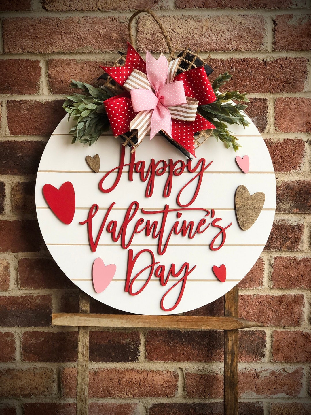 Front Door Decor, Valentines Day Decor Door Hanger, Happy Valentines ...