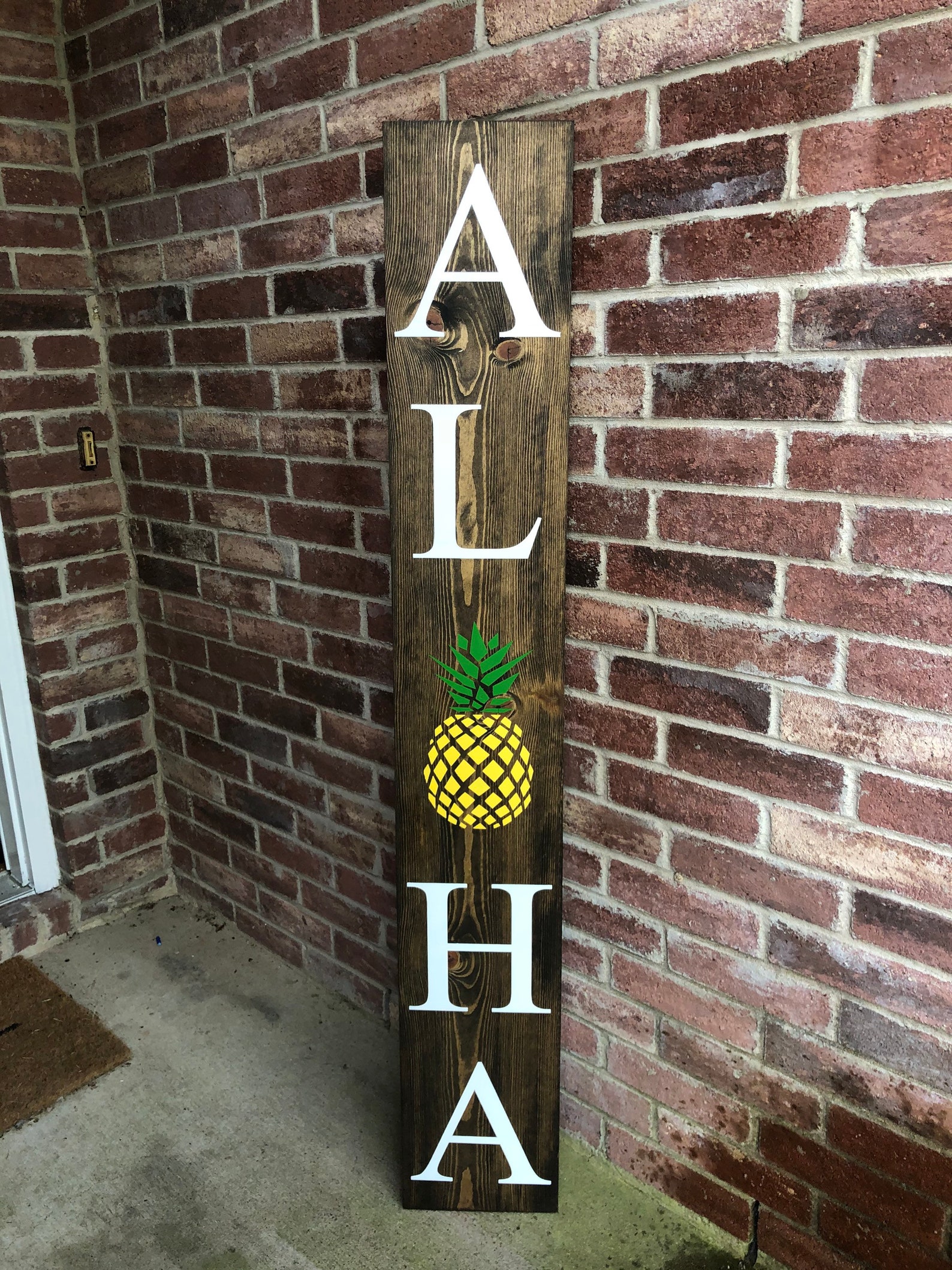 Aloha Pineapple Welcome Porch Sign for Front Door Porch Sign | Etsy