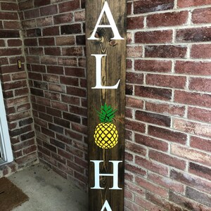 Aloha Pineapple Welcome Porch Sign for Front Door, Porch Sign, Welcome ...