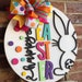 Happy Easter Door Hanger, Front Door Decor, Bunny Easter Wreath, Front ...