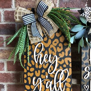 Front Door Decor, Leopard Print Door Hanger, Welcome Door Wreath, Front ...